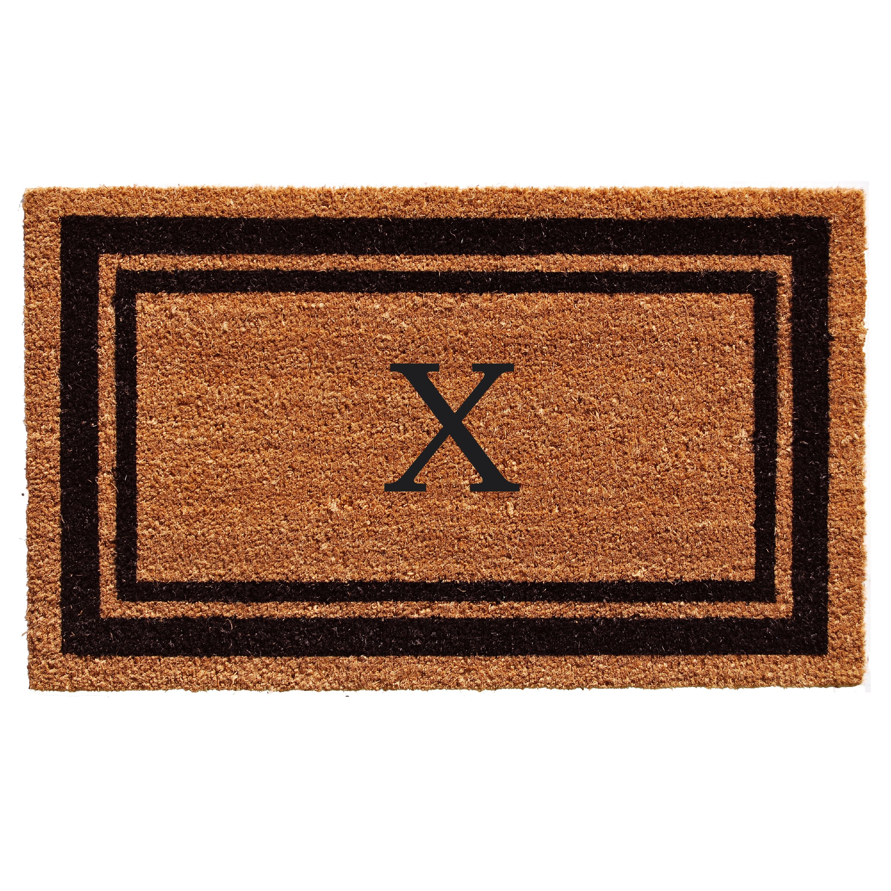 Black Border Monogram Doormat (Letter X) - Walmart.com