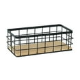 2Pack Decorative Wire Storage Basket with Wood Base, Small Tableware ...