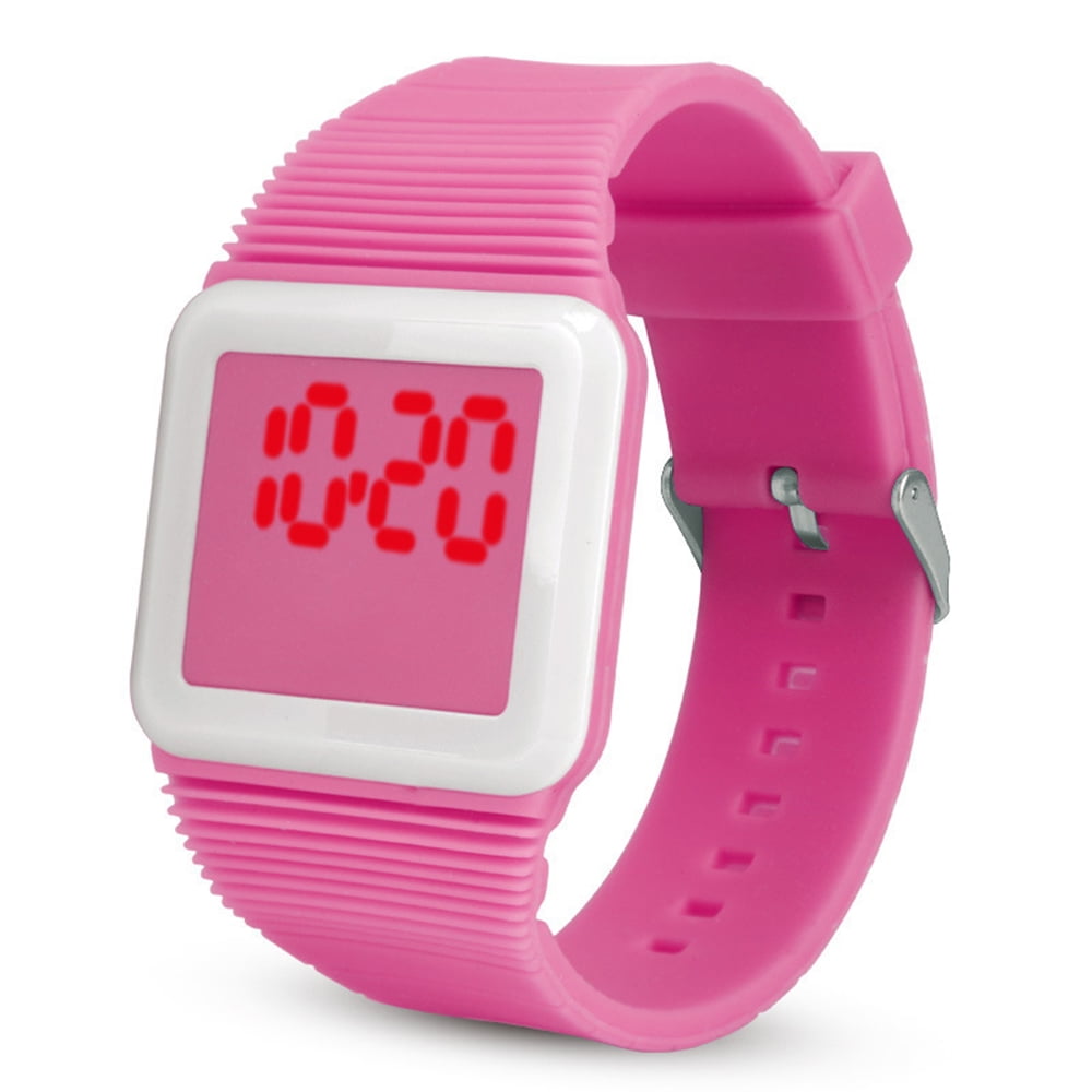 LED Digital Silicone Watch Ultra-thin Wristwatch for Students Teenager ...