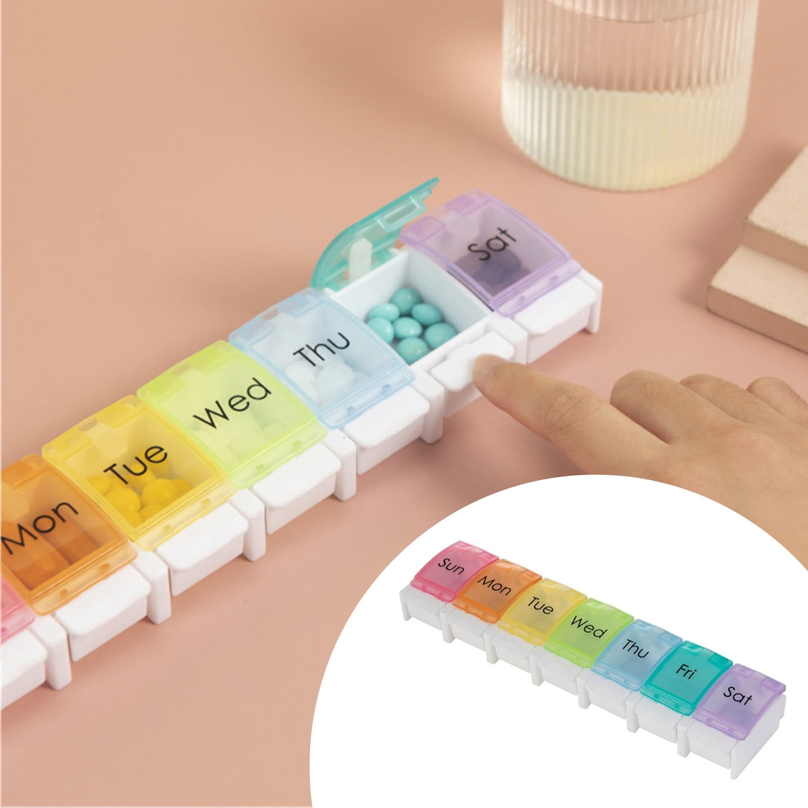 Apmemiss Storage Box 7 Day Medicine Tablet Dispenser Organizer Weekly ...