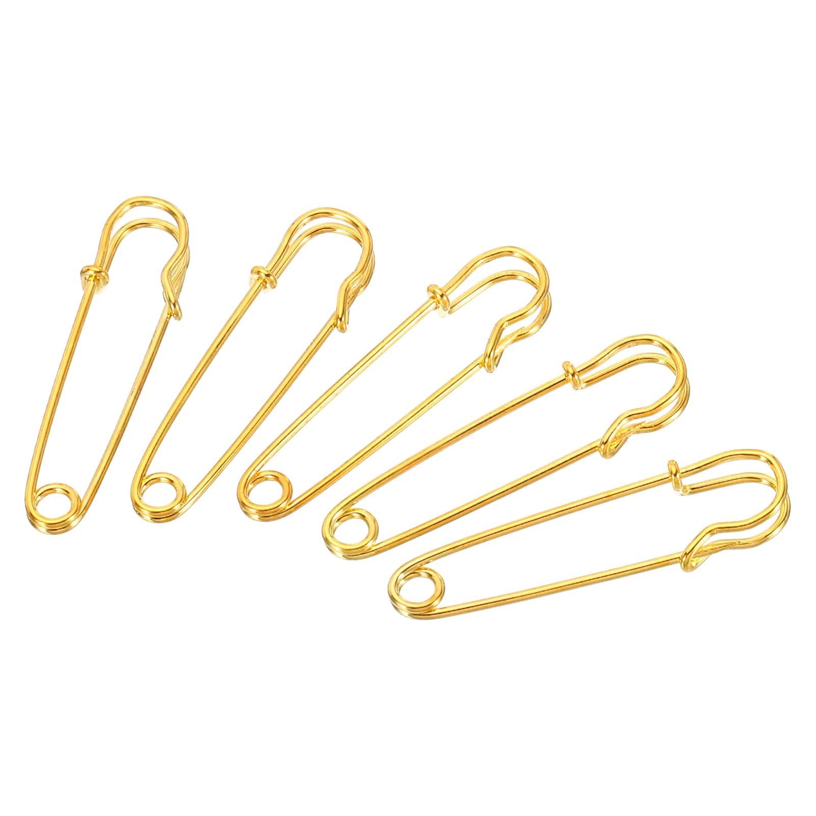 Uxcell Safety Pins 1.5 Inch Large Metal Sewing Pins Gold Tone 20Pcs ...