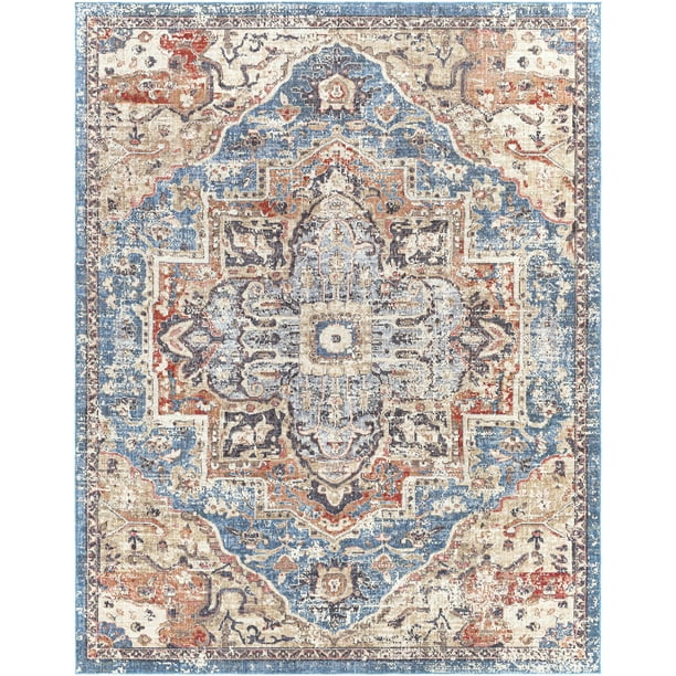 Mark&Day Outdoor Area Rugs, 9x12 Grotel Traditional Indoor/Outdoor Rust ...