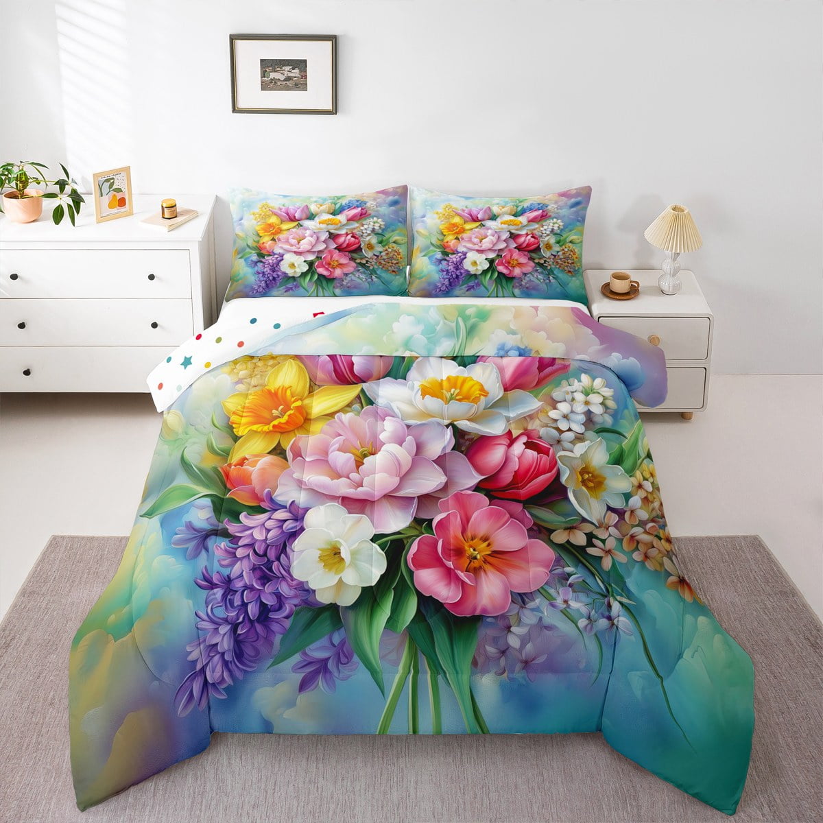 Click here for Erosebridal Adult Flower Floral Comforter Sets Ful... prices