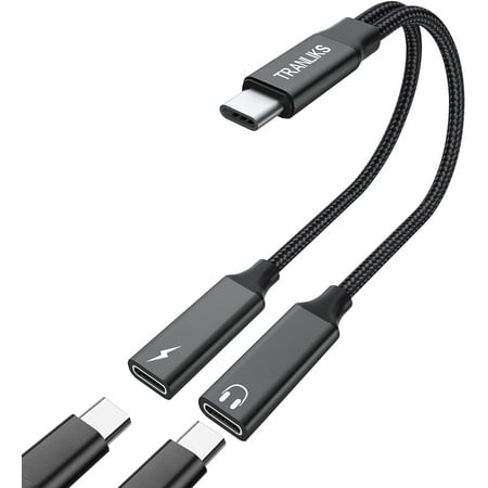 TRANLIKS Double Type C Type-c Adapter, 2 in 1 USB C Splitter, Double ...
