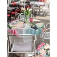 Bird Floral Round Outdoor Tablecloth with Umbrella Hole Hummingbird ...