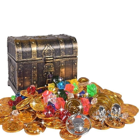 FanShow Treasure Chest Pirate Gold Coin Pirate Treasure ToyTreasure ...