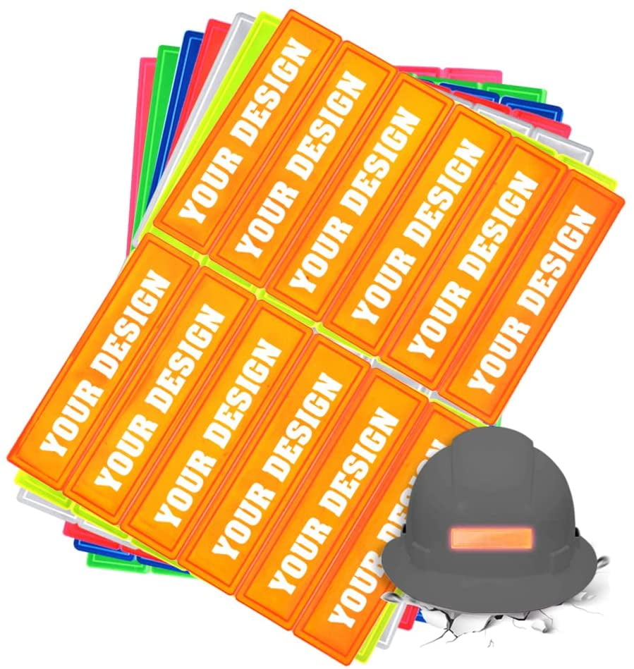 High Visibility Reflective Safety Hard Hat Sticker Customize Logo Hi ...