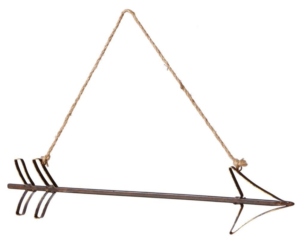 Midwest CBK 20" Iron Arrow Wall Accent Wall Art with Rope Hanger ...