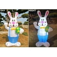 XEENSO 6.3 ft Easter Inflatables Decoration happy Bunny & Eggs with LED ...