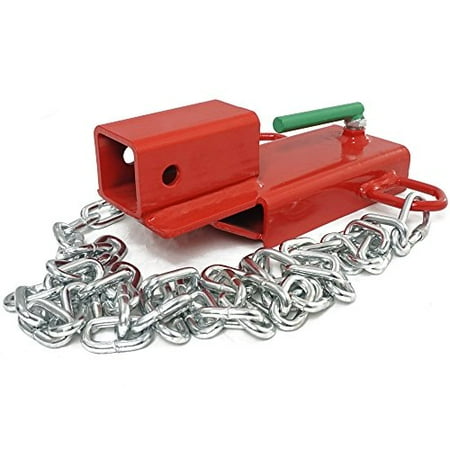 Clamp On Forklift Hitch Receiver with Chain Pallet Fork Trailer Towing ...