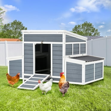 "Omitree Durable Portable 69"" Wooden Poultry Hutch House, Chicken Hen ...