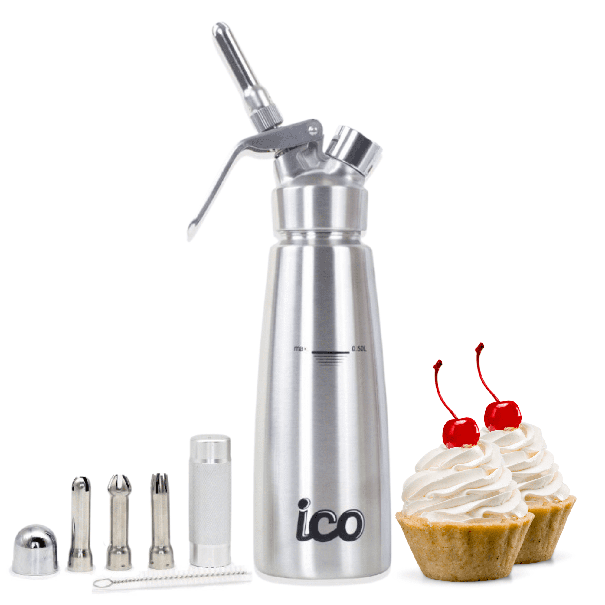 ICO Professional Stainless Steel Whipped Cream Dispenser for Homemade ...