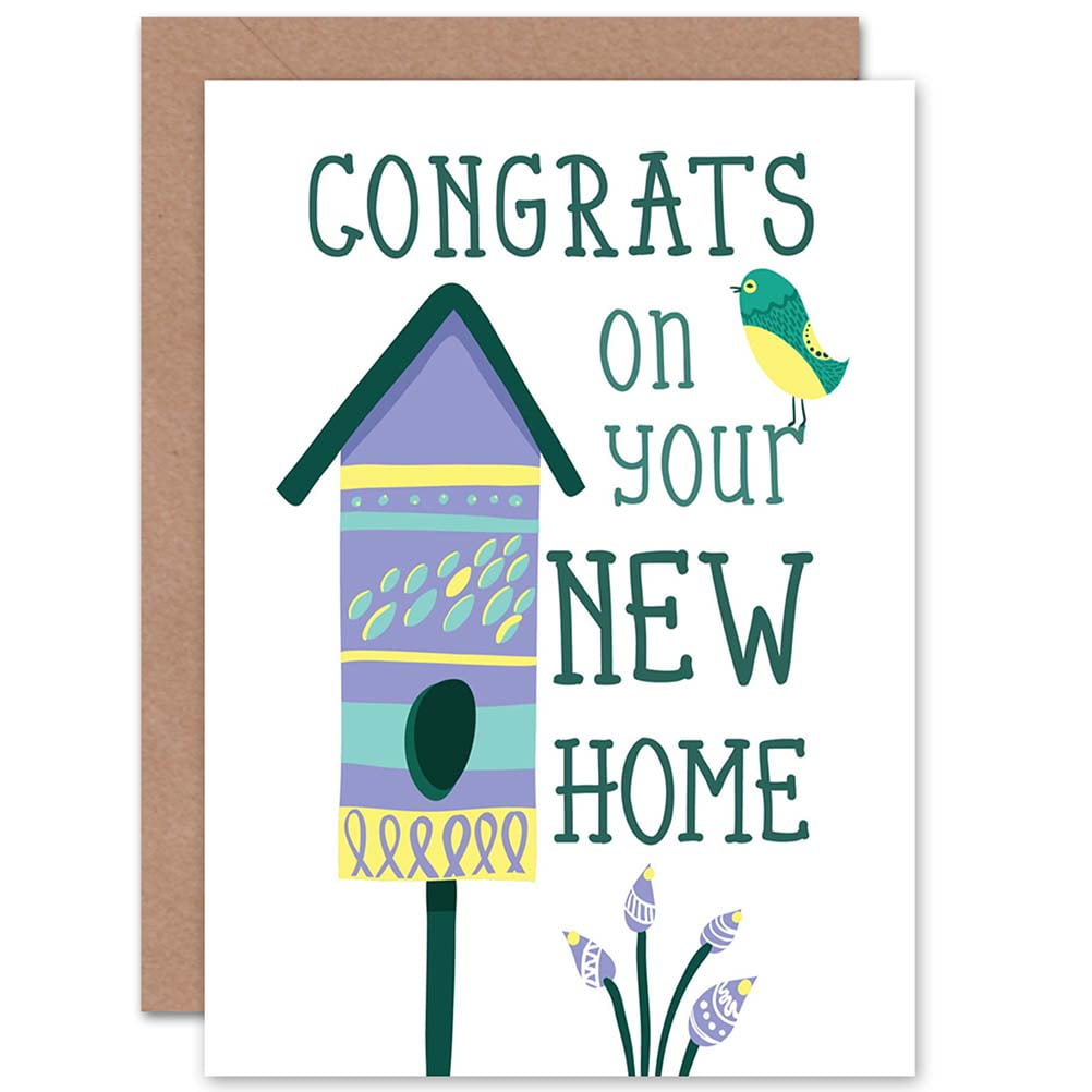 Moving New Home Bird House Greetings Card Plus Envelope Blank inside ...