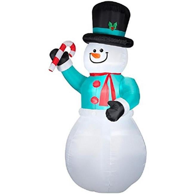 Gemmy Industries 9338021 Santa with Airblown Snowman Candycane ...