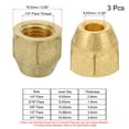 Uxcell Brass Flare Cap 1/4" Flare Female Flared Tube Fitting Nut Connector Adapter for HVAC Air ...