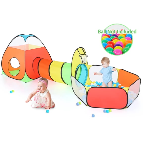 Moncoland PopUp Play Tunnel for 1-3 Years Kids, Colorful Crawl Tent ...