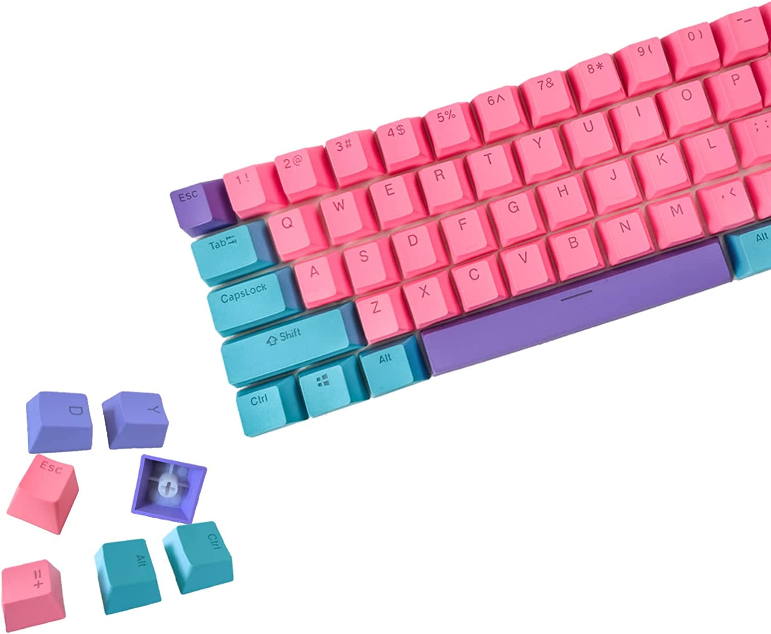 61 Keycaps Backlit PBT,60 Percent Mechanical Keyboard Keycap Set ...