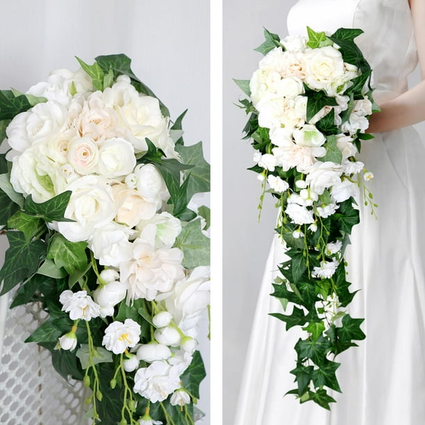 Flores en cascada Soledad ramo de novia Boho | Bodega Aurrera en línea