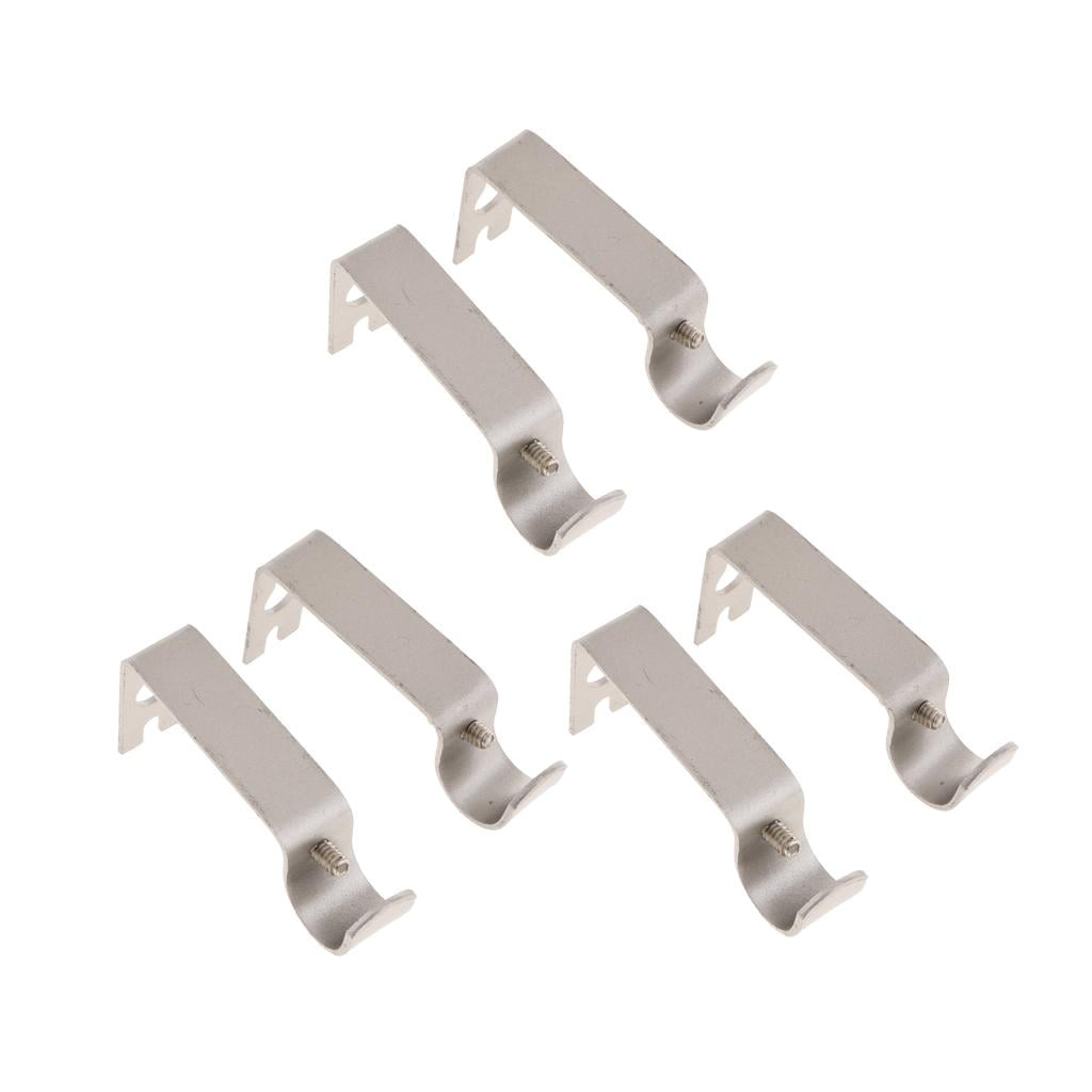 6Pieces Curtain Rod Wall Bracket Holder for 15.8mm Rod,Durable,includes ...