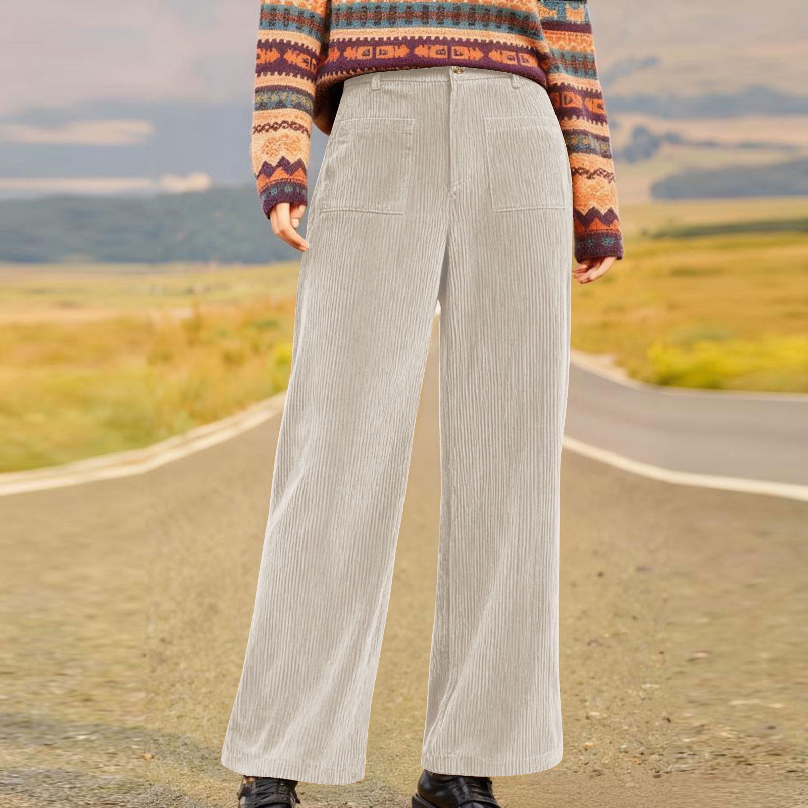 Click here for Cameland Womens Casual Solid Color Corduroy Straig... prices