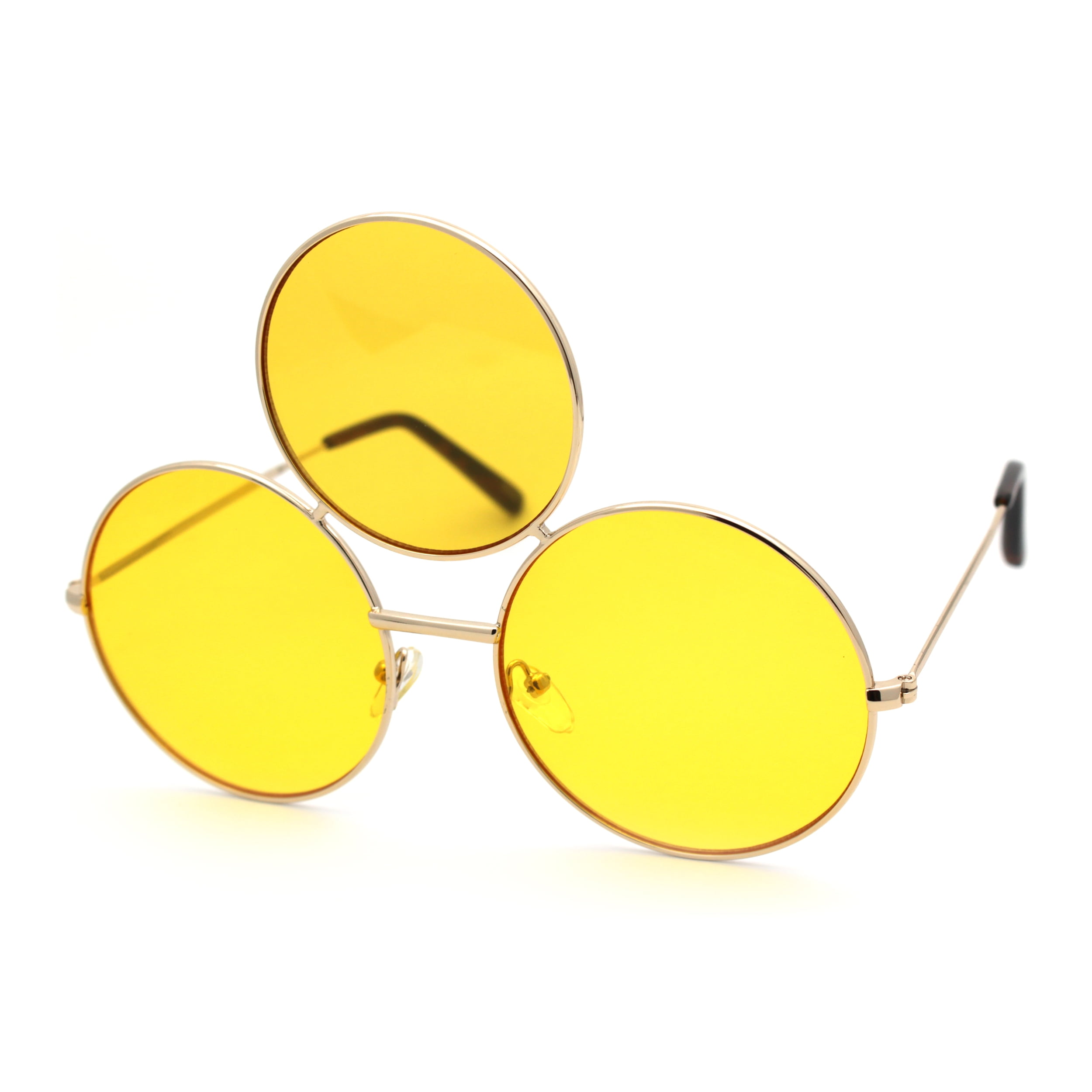 Sa106 Funky 3rd Eye Three Lens Round Circle Lens Hippie Sunglasses