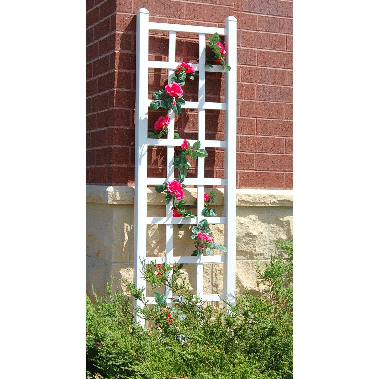 DuraTrel Elmwood 22" x 75" White Vinyl Trellis - Walmart.com