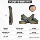 Complete Gas Log Kit for Vented Fireplaces, Blazing Oak Design, LP ...