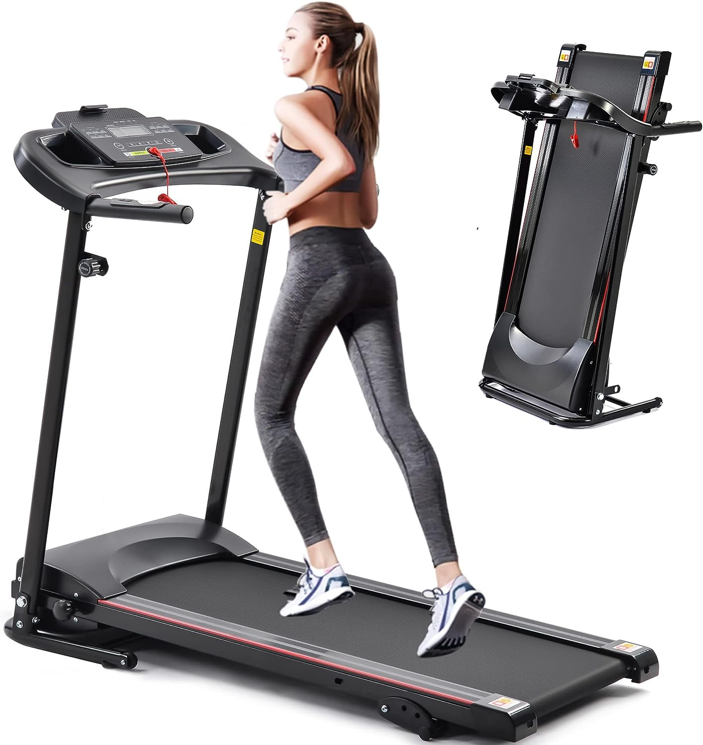 2.5HP Folding Treadmill with Incline, Electric Folding Treadmill for ...