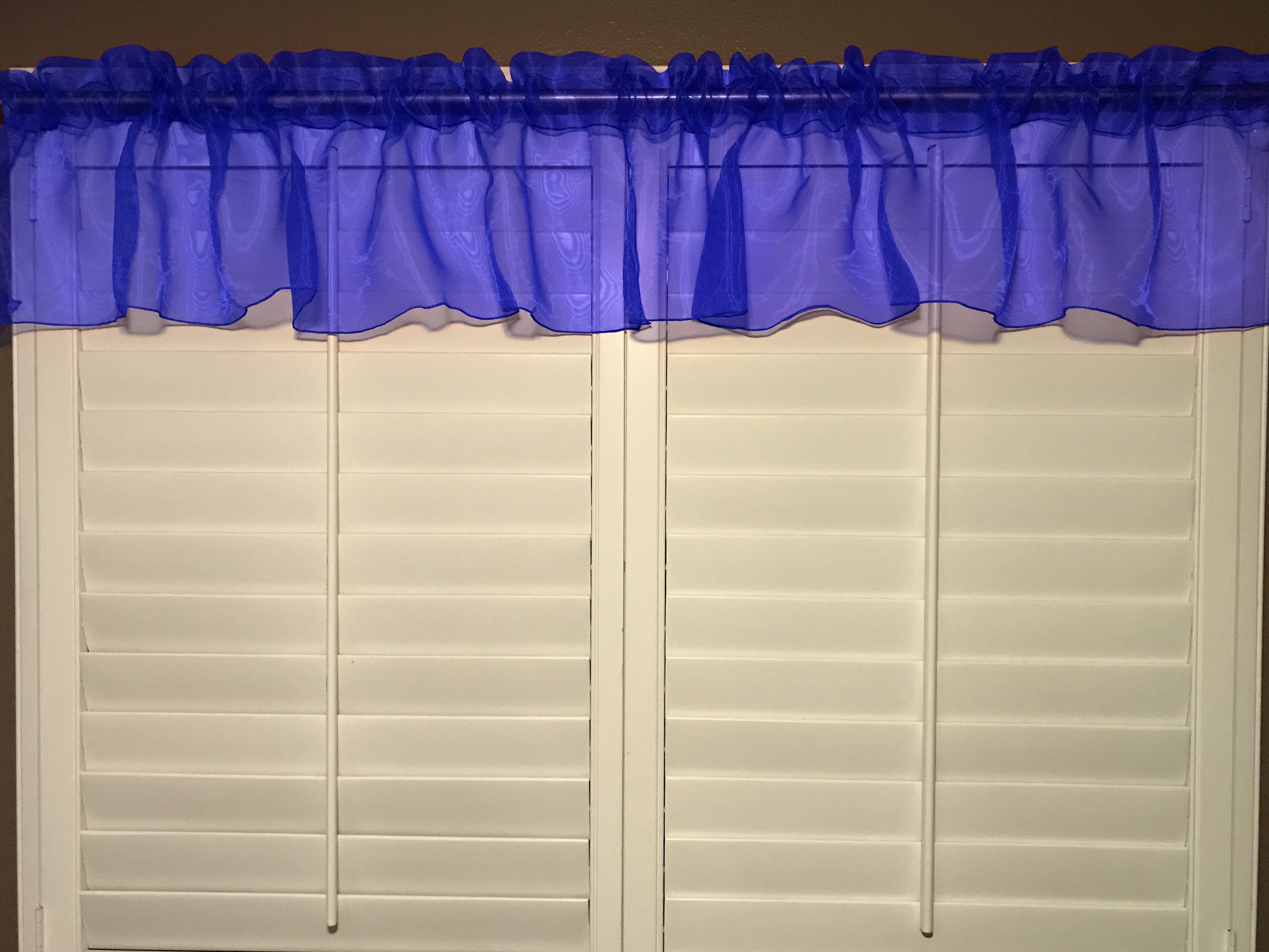 sheer organza window valance 58 wide royal blue - Walmart.com