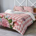 4 Piece Duvet Cover Set Cal king, Spring Rose Flower Leaf Butterfly ...