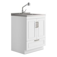 Simpli Home Seiger 46 inch Laundry Cabinet with Pull-out Faucet and ...