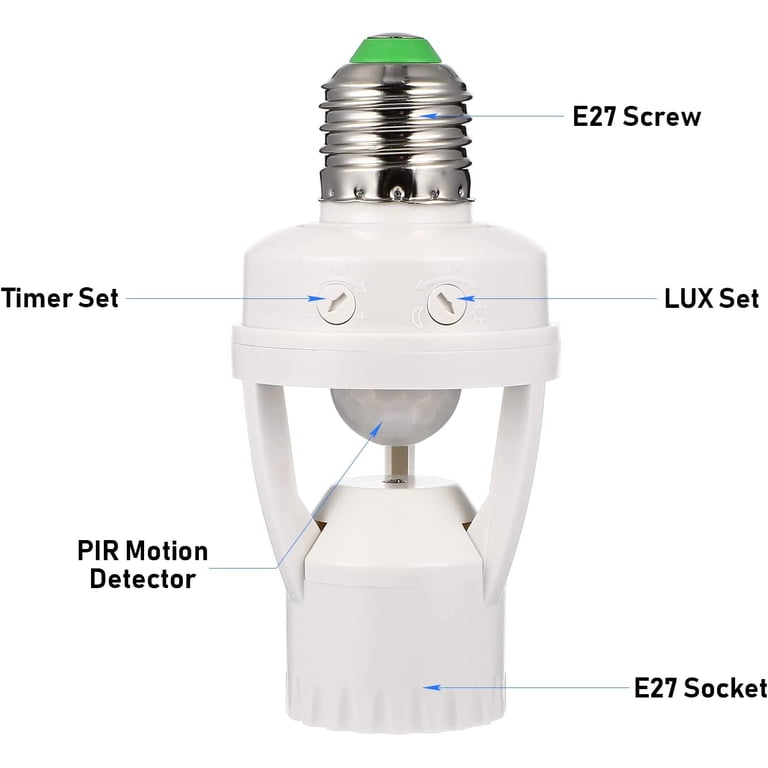 Motion Sensor Bulb 4 Pin Adapter 5 PACK) Motion Sensor Light Bulb