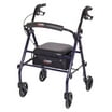 Equate Rolling Walker for Seniors, Rollator with Seat and Wheels, Black ...