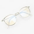 Claire's Solar Blue Light Reducing Round Clear Lens Frames - Silver ...