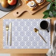 Baroque Pattern Cotton Linen Placemats Set of 2, Light Blue Vintage ...