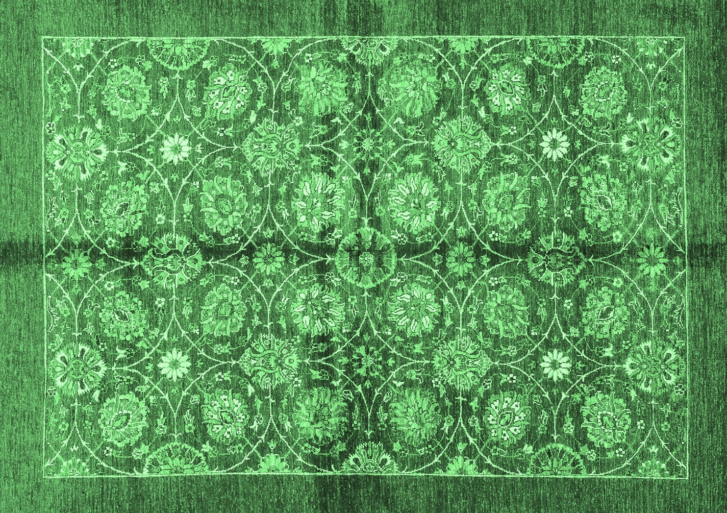 Ahgly Company Indoor Rectangle Abstract Emerald Green Modern Area Rugs ...