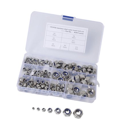 175PCS M3 M5 M6 M8 M10 M12 Self-Locking Nylon Insert Nuts | Walmart Canada