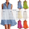 DeHolifer Women's Mini Dress Sleeveless Ruffle Half Zip V-Neck A-Line ...