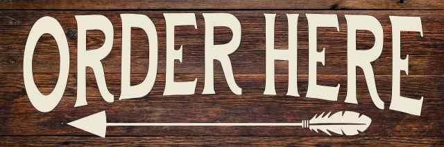 Order Here Left Arrow Restaurant Bar Rustic Looking Wood Sign Wall ...