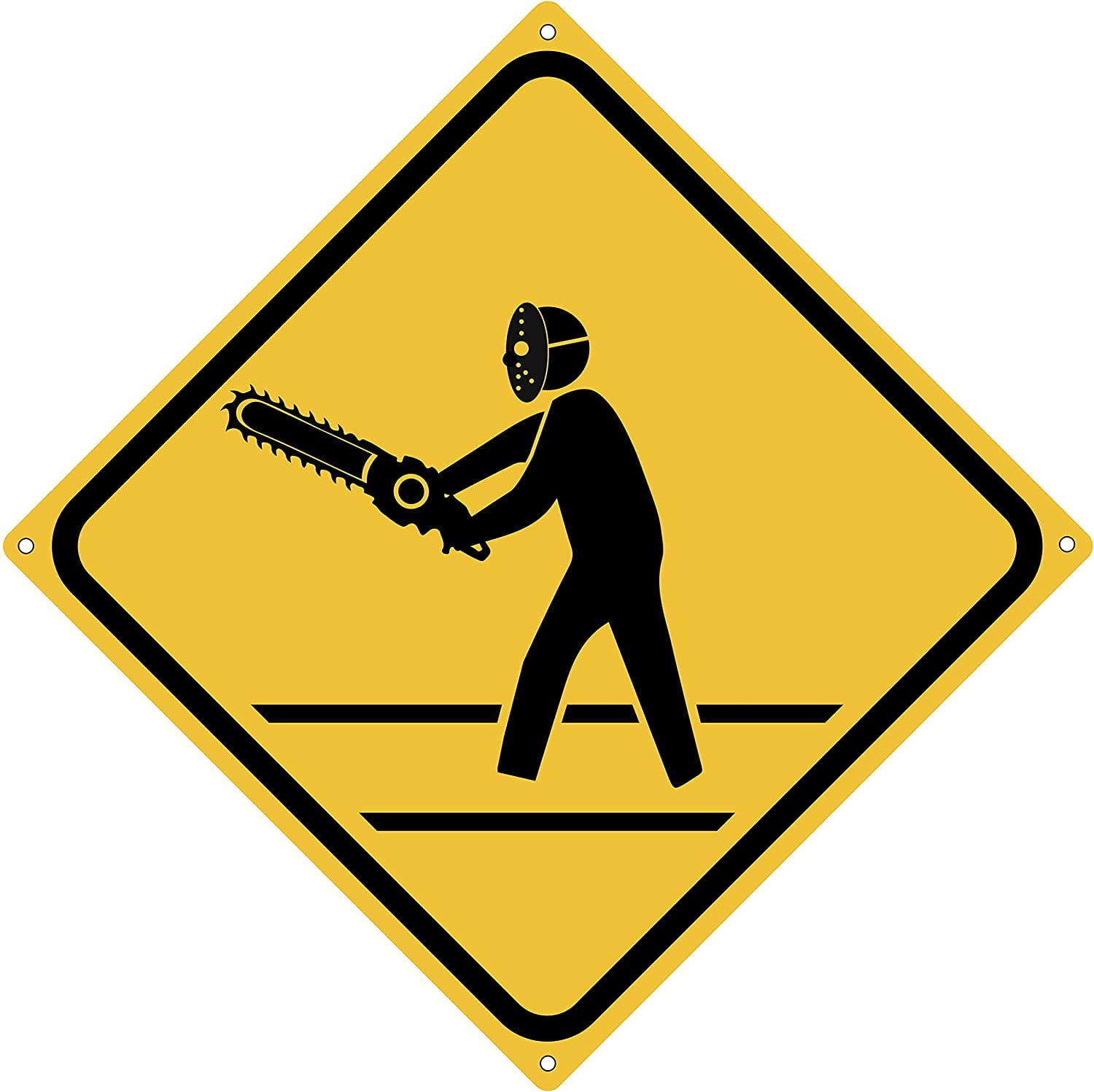 Chainsaw Man Crossing 12" x 12" Tin Sign Halloween Slasher Film Home ...