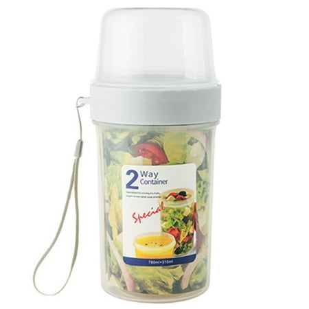 2-Way Container For Salads Sauces Fruits And Snacks Food Stays Fresher ...