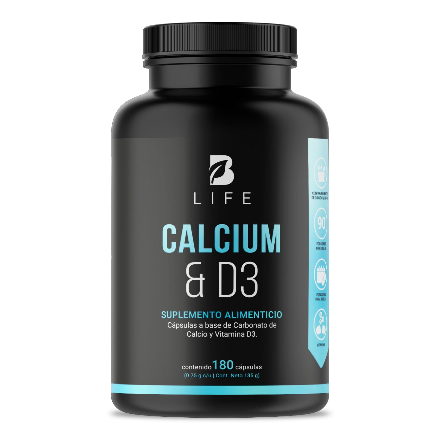 Calcio 600mg + D3 400 Ui De 180 Cápsulas. B Life BLIFE Cápsulas ...