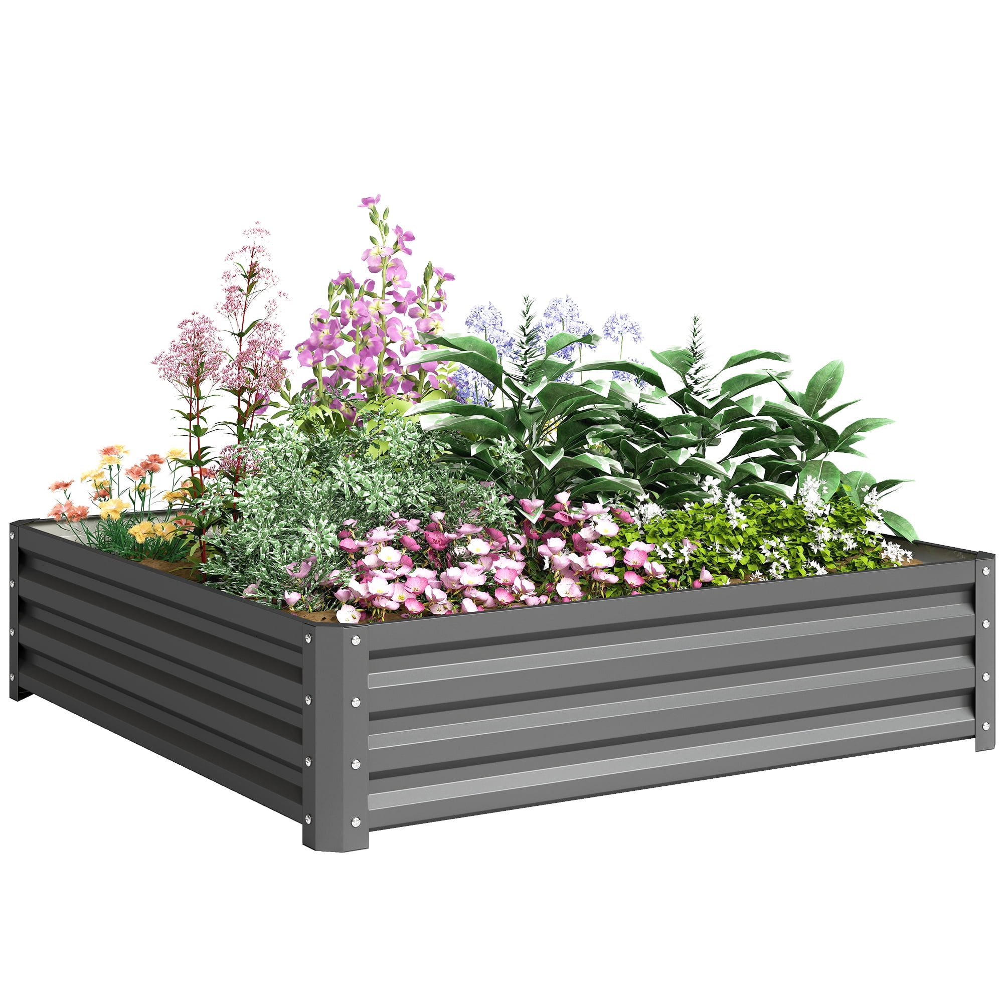 Click here for Outsunny 4 X 4 X 1 Raised Garden Bed Galvanized St... prices
