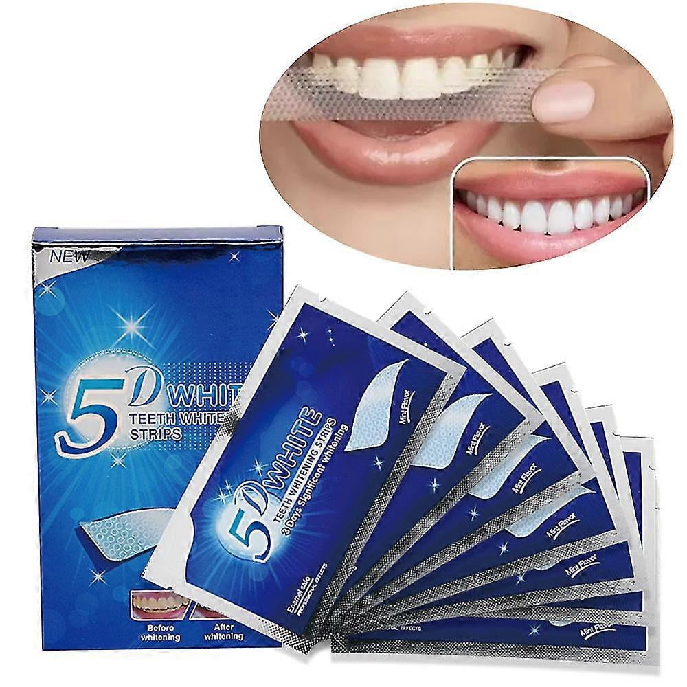 14pairs 5d Bright White Teeth Whitening Strips Dental Kit Oral Hygiene ...