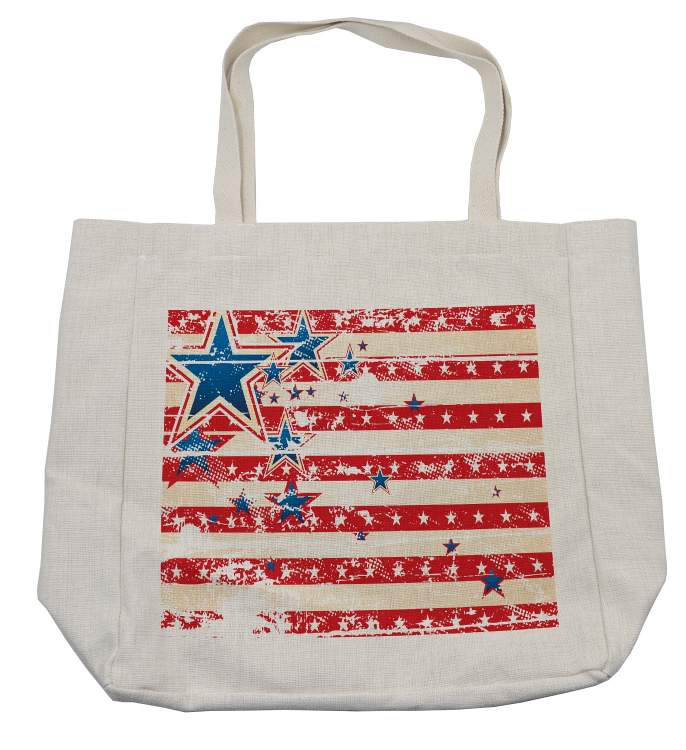American Flag Shopping Bag, USA National Star Horizontal Stripes Pride Grunge Design Image, Eco ...