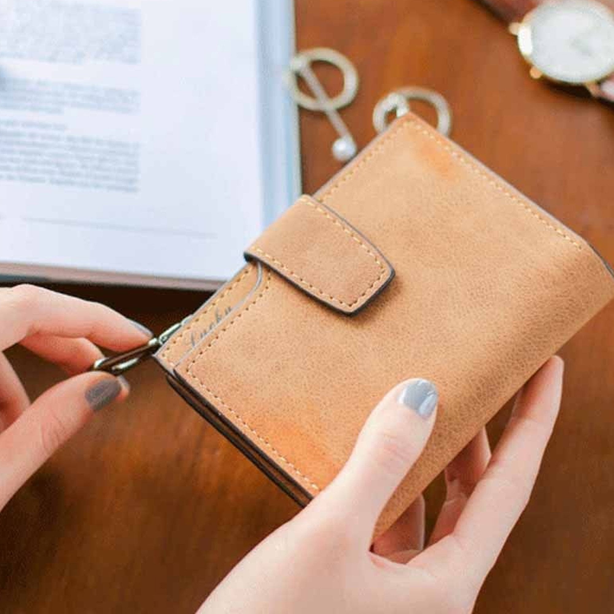 Hirigin Women Mini Wallet Zipper Card Holder Coin Purse Small Leather ...