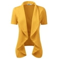 Doublju Women's Short Sleeve Open Front Draped Blazer - Walmart.com