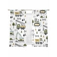 Cartoon Tractor Digger Shovel Sheer Curtains 2 Panels Set Cute Truck ...