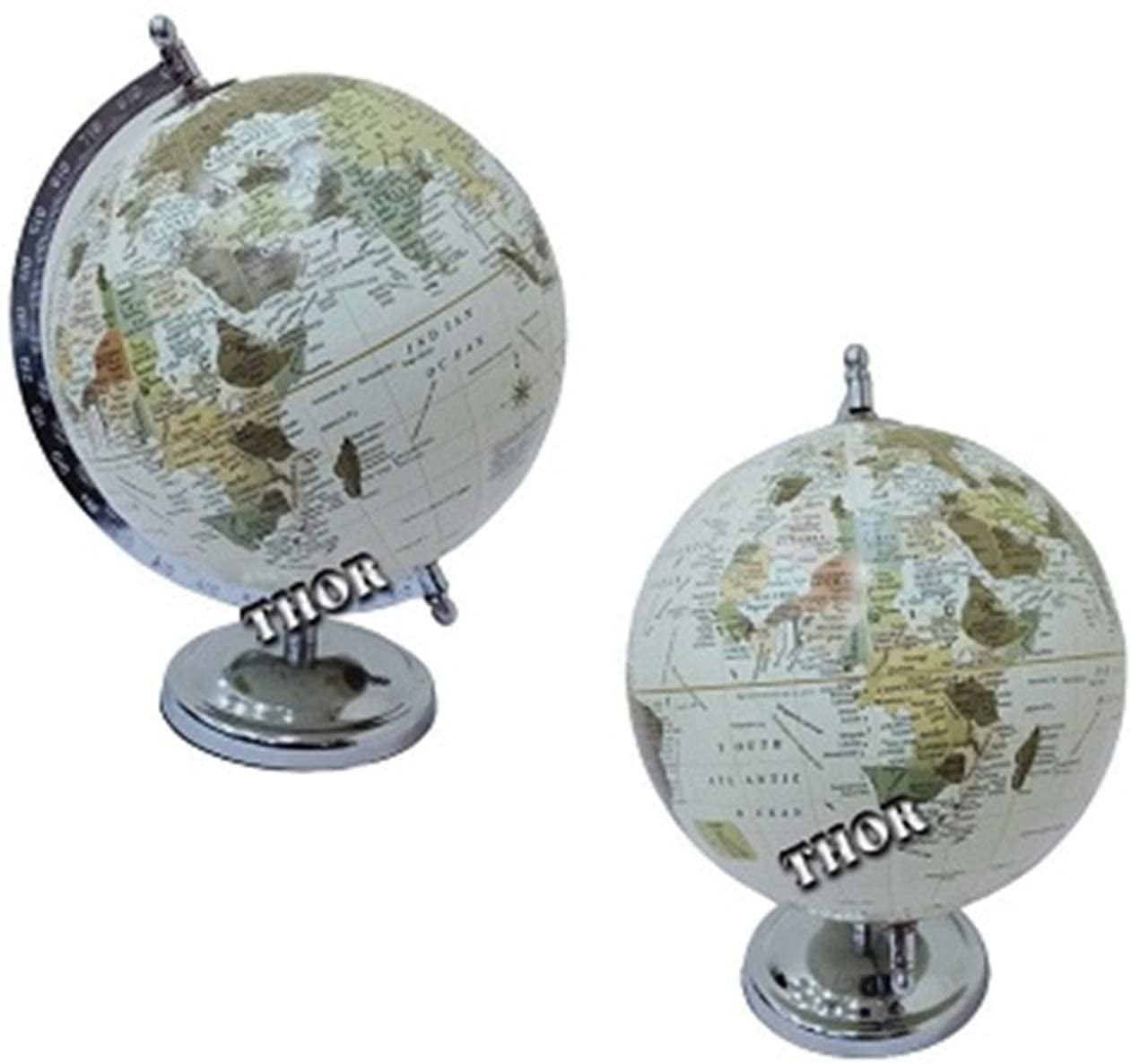 Nautical Rotated World Map Globe With Base Nautical Home & Office Decor ...