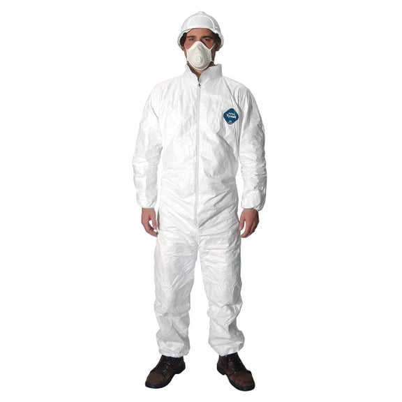 Tyvek Disposable Suit, Extra-Large, Elastic Wrists, Ankles and Hood ...